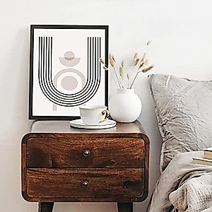 Abstract Boho Wall Art Prints Set of 6, Minimalist Geometric Boho Wall Art Black Brown Beige Line Art Canvas Painting Pictures, Mid-Century Modern Prints Gallery Wall Posters for Bedroom Living Room Bathroom Boho Room Decor(8" X 10", Unframed)