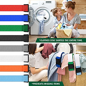8 pcs Laundry Strap Set, Laundry Nylon Strap with Buckle Wash Care Utility Strap Loops for Laundry Nylon Strap Sock Organizer Accessories Tools for Washing Machine and Dryer