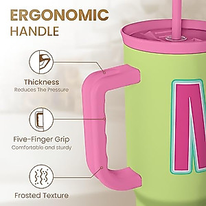 SANDJEST Stainless Steel Slider Tumbler With Handle 40oz & Jewelry Case with Initial M