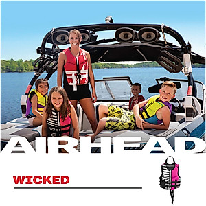 Airhead Child Type III Life Jacket | US Coast Guard Approved | Closed Sided, Quick-Dry | Secure Buckles & Zipper | Wicked Kwik-Dry NeoLite Flex | Hot Pink