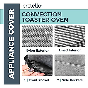 Convection Toaster Oven Cover with Storage Pockets, Large - Fits Machines Up to 17 x 15 x 14 Inches