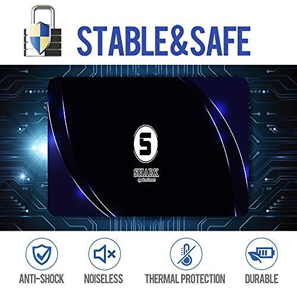 SSD SATA 2.5" 64GB Shark Speed Internal Solid State Drive High Performance Hard Drive for Desktop Laptop SATA III 6Gb/s(64GB, 2.5''-SATA3)