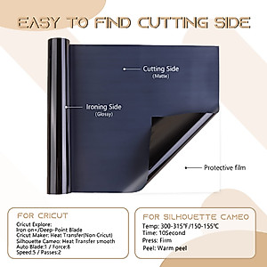 Tintnut Black Puff HTV Vinyl Heat Transfer - 10 inches x 6ft Puff HTV Vinyl Roll 3D Puff Heat Transfer Vinyl Roll Black Puff HTV Roll Iron on Vinyl for T-Shirts Compatible with Cricut/Silhoutte Cameo