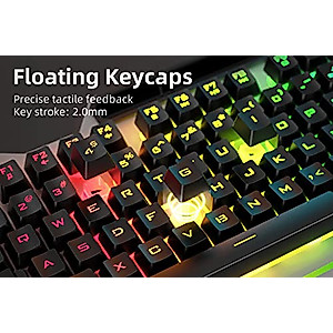 AULA Gaming Keyboard and Mouse Combo, RGB Backlit Computer Keyboard and Gaming Mouse, Wired Gaming Keyboard Set for Windows PC Gamers