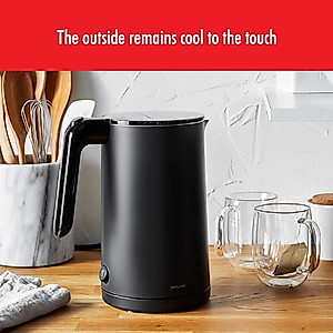 ZWILLING Enfinigy Cool Touch 1-Liter Electric Kettle, Cordless Tea Kettle & Hot Water - Black