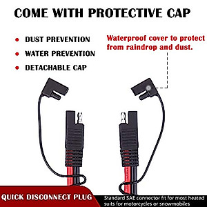 iGreely SAE Extension Cable 10AWG SAE to SAE Quick Disconnect Wire Harness SAE Connector Solar Panel Extension Cable for Trolling Motor Automotive RV Battery Motorcycle Cars Tractor 10 Gauge 1M 3Ft