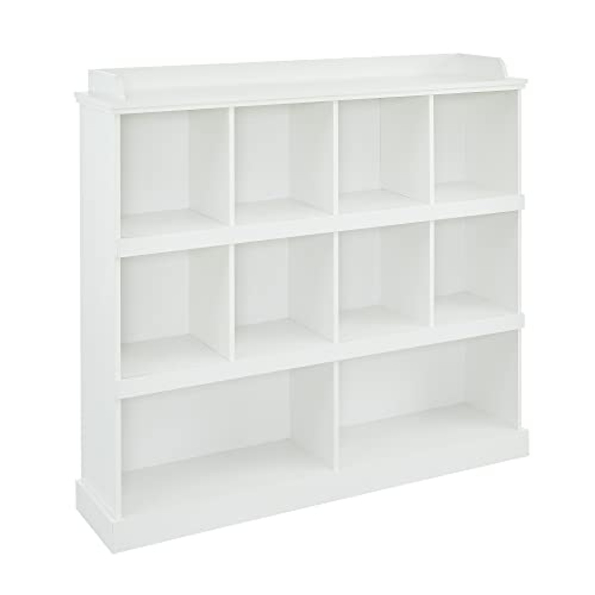UpperHse Living W52 × H48 Barrister Lane Bookcase with 10 Storage Cubbies, Free Standing Bookshelf Library Standard Bookcase for Home Office Living Room Bedroom, Solid White