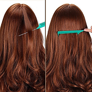 Generic 3 Pack - Rat Tail Comb,Steel Pin Carbon Fiber Heat Resistant Parting Combs with Stainless Steel Pintail (Turquoise)