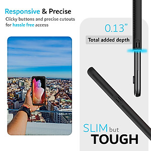 TUDIA DualShield Designed for TCL 10L Case T770B, [Merge] Shockproof Military Grade Tough Dual Layer Hard PC Soft TPU Slim Protective Case - Matte Black