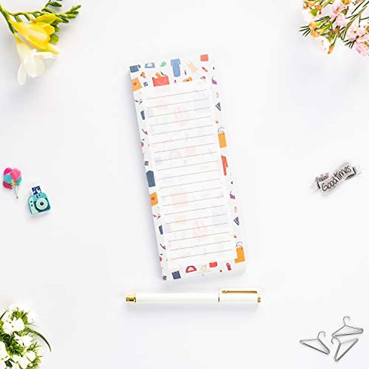 Peach Tree Shade Magnetic Notepads, 6-Pack 60 Sheets Per Pad 3.5” x 9”, for Fridge, Kitchen, Shopping, Grocery, To-Do List, Memo, Reminder, Note, Book, Stationery, (Funnotes)