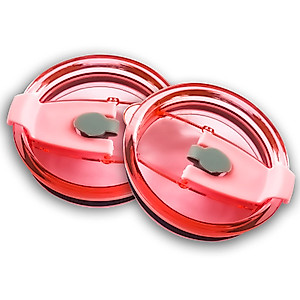 20 oz Tumbler Lids, Fits for YETI Rambler, Ozark Trail, Old Style Rtic and More, 2 Pack Spill-proof Splash Resistant Lids Covers for Tumblers Cups(2*Pure Pink)