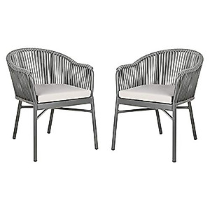 SAFAVIEH Outdoor Collection Stefano Grey Stackable Rope Chair (Set of 2)