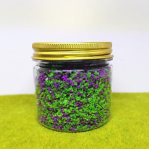 Colorful Tree Powder Model Tree Tufted for DIY Miniature Lowland Model Shrub Bushy Tuft Architecture Building Model Railway Fairy Garden Diorama Scenery (Purple)