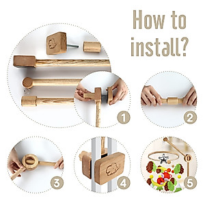 EVERLOVE | Wooden Mobile Arm for Crib - Baby Mobile Holder for Crib - Baby Mobile Hanger for Crib (100% Ash Wood)