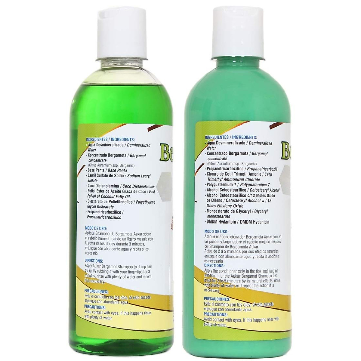 Bergamot Shampoo and Bergamot Conditioner ( SET ) 500 ml ea. 100% Natural, Hair Regrowth & No more Dryness. Volume, Thickness and Brightness