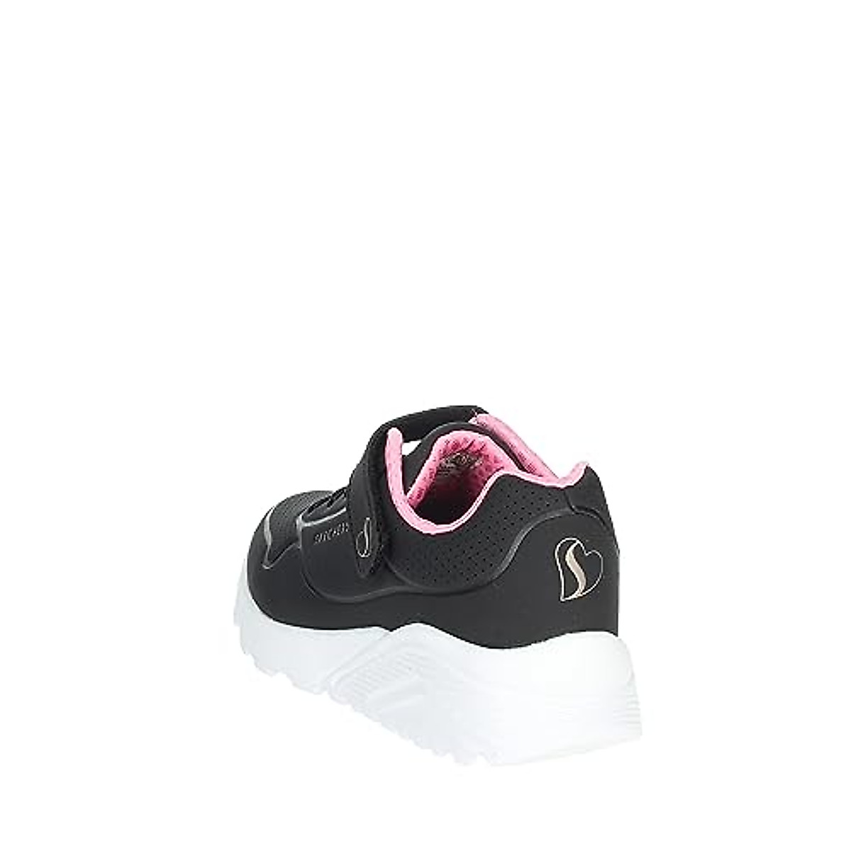 Skechers Kids Twinkle Toes Uno Lite Sneaker, Black/Rose Gold, 4