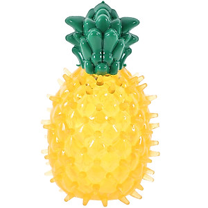 LOGOFUN Dog Cooling Toy Frozen Dog Toys for Teething Freezable Pet Teether Cooling Chew Toys Pineapple Shape Puppy Chew Toys for Summer Party