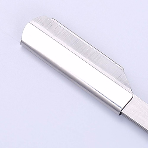 Zertone Straight Razors for Men Kit, Straight Razor with 10 Double Edge Blades - Professional and Close Shaving Straight Edge Razor - Manual Shaver with Barber Razor Blade (Silver)