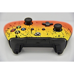 Hand Airbrushed Fade Custom Controller - Compatible with Xbox One (Matte Orange & Yellow)