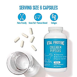Vital Proteins Collagen Pills Supplement (Type I, III), 360 Collagen Capsules, 3300mg Serving Help Support Healthy Hair, Collagen Supplement