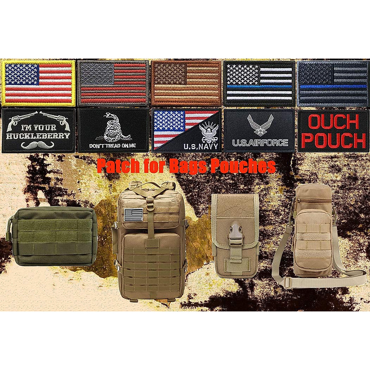 2 Pieces America Flag/Air Patch, Tactical USA Air Patches, US American Air Flag Hook and Loop Embroidered Patch for Hat, Backpack, Jacket, Jeans, Veteran Clothes