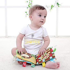 SUNEN Baby Soft Book Cloth Book Crinkle Books for Babies, Touch and Feel Books for 1 Year Old Infants Early Education Toys, Fabric Tactile Baby Books for Toddler Newborn Boy & Girl Best Gift