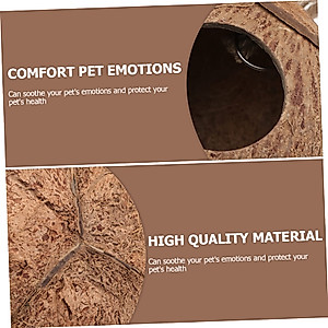 POPETPOP Natural Lizard Nest Kit 2-Piece Pet Villa Nest Vine Cozy Warm Bed for Small Reptiles Semi-Closed for Temperature Retention Pet Enthusiasts