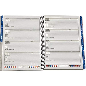 RE-FOCUS Password Book with Alphabetical Tabs 10"x7.6" Spiral Bound Credentials keeper Saves All Internet Login Details (Pink)