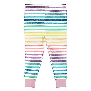 HonestBaby Baby Organic Cotton 2-Piece Snug Fit Pajama Set, Rainbow Stripe, 2T