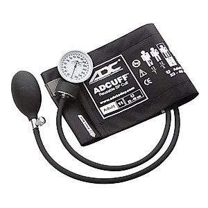 ADC 760-11ABK Prosphyg Model 760 Pocket Aneroid Sphygmomanometer with Adcuff Nylon Blood Pressure Cuff, Adult, Black