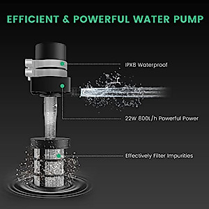 Mars Hydro Auto Drip Irrigation Kits Garden Watering System for Indoor, Lawn, Greenhouse, Yard, 5-Gallon Bucket 22W Water Pump with 8 Drip Emitters