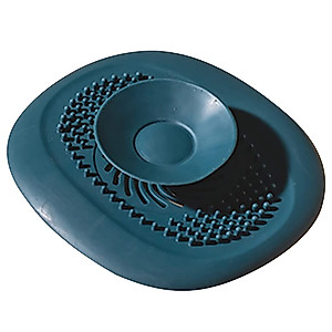 Hair Catcher, Silicone Shower Drain Stopper, Durable Drain Covers for Shower to Catch Hair, Hair Stopper Easy to Install and Clean Suit for Shower, Bathroom, Bathtub, Kitchen Sink (Blue)