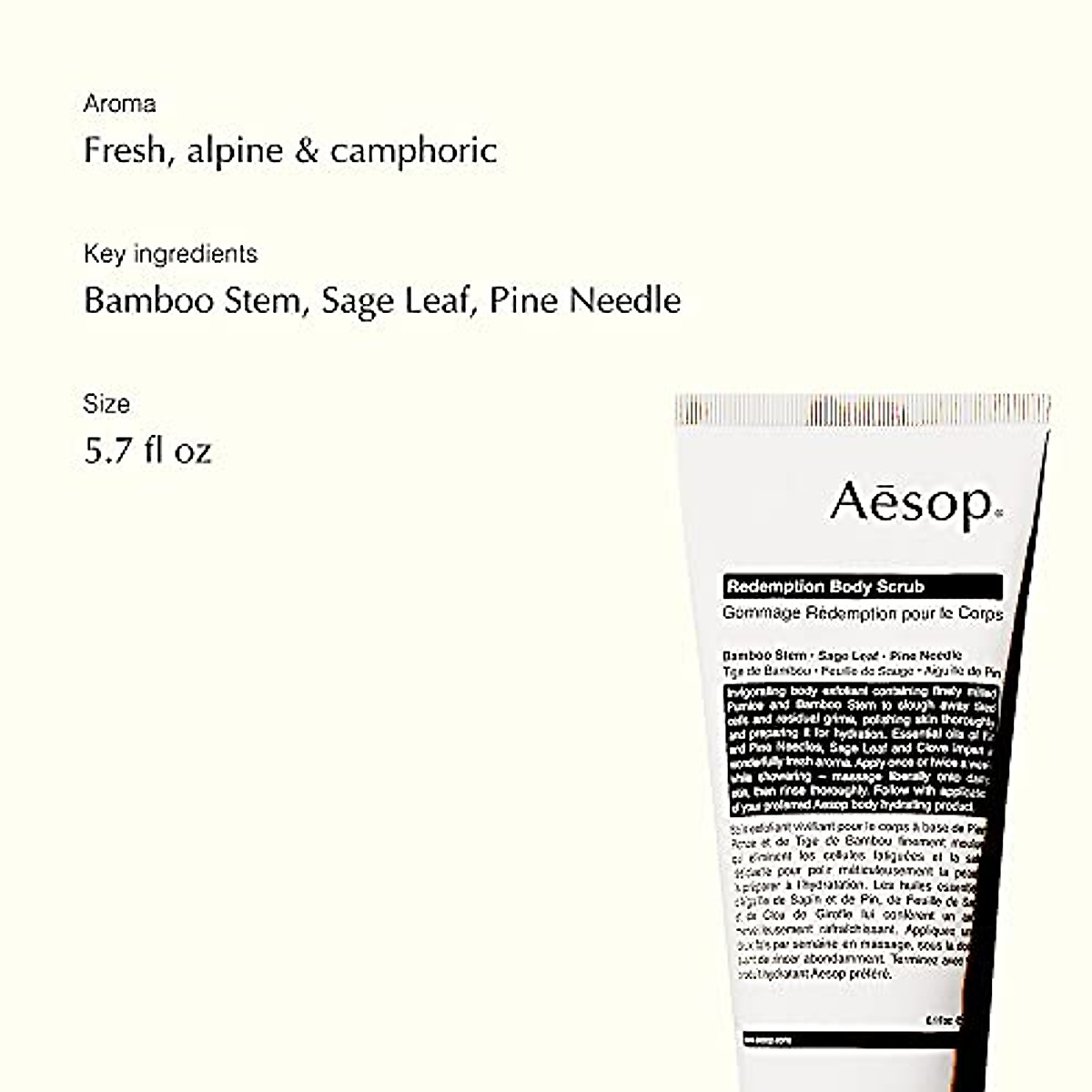 Aesop Redemption Body Scrub | 180 mL | Paraben, Cruelty-free & Vegan
