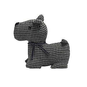 Elements 4.72x9.06x7.87 Inch Gray and Black Dog Weighted Fabric Door Stopper