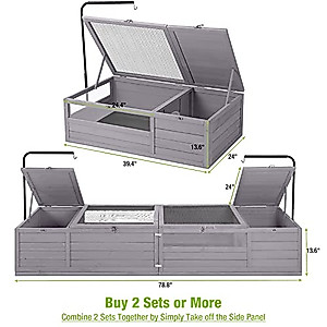 GUTINNEEN Tortoise Cage Large Tortoise Habitat with Light Support Frame, Indoor Turtle House, Outdoor Tortoises Enclosure for Small Animals