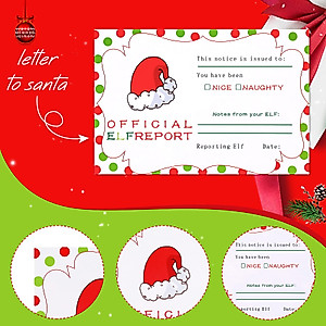Censen 30 Pcs Boxed Christmas Cards 4 x 6 Inch Official Elf Reports Card Bulk Xmas Note Cards Stationary Holiday Christmas Gifts for Santa Winter Student Kid