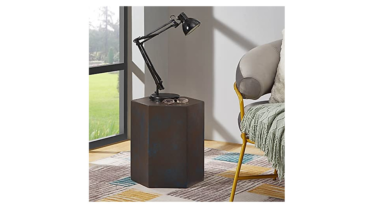 Ball & Cast End Concrete Accent Side Table - Rust Brown Durable & Stylish