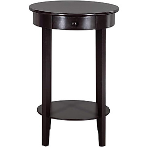 RLZCFF 47x47x71CM Simple Round with Drawer Side Coffee Table Side Table End Table Brown for Livng Room