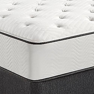 Simmons Dreamwell Collection, 13.5 Inch Americus Queen Size Traditional Mattress, Firm Feel, White, Gel Foam, Innerspring, Supportive, Cooling, CertiPUR-US Certified