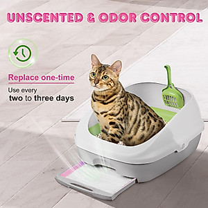 YONKFUL 16.9x11.4 Inch Cat Pad Refills for Tidy Cats Breeze Litter System - Breeze Compatible Refills, Unscented, Super Absorbent 50 Pads for Cat Litter Box, Quick-Dry, Odor Control