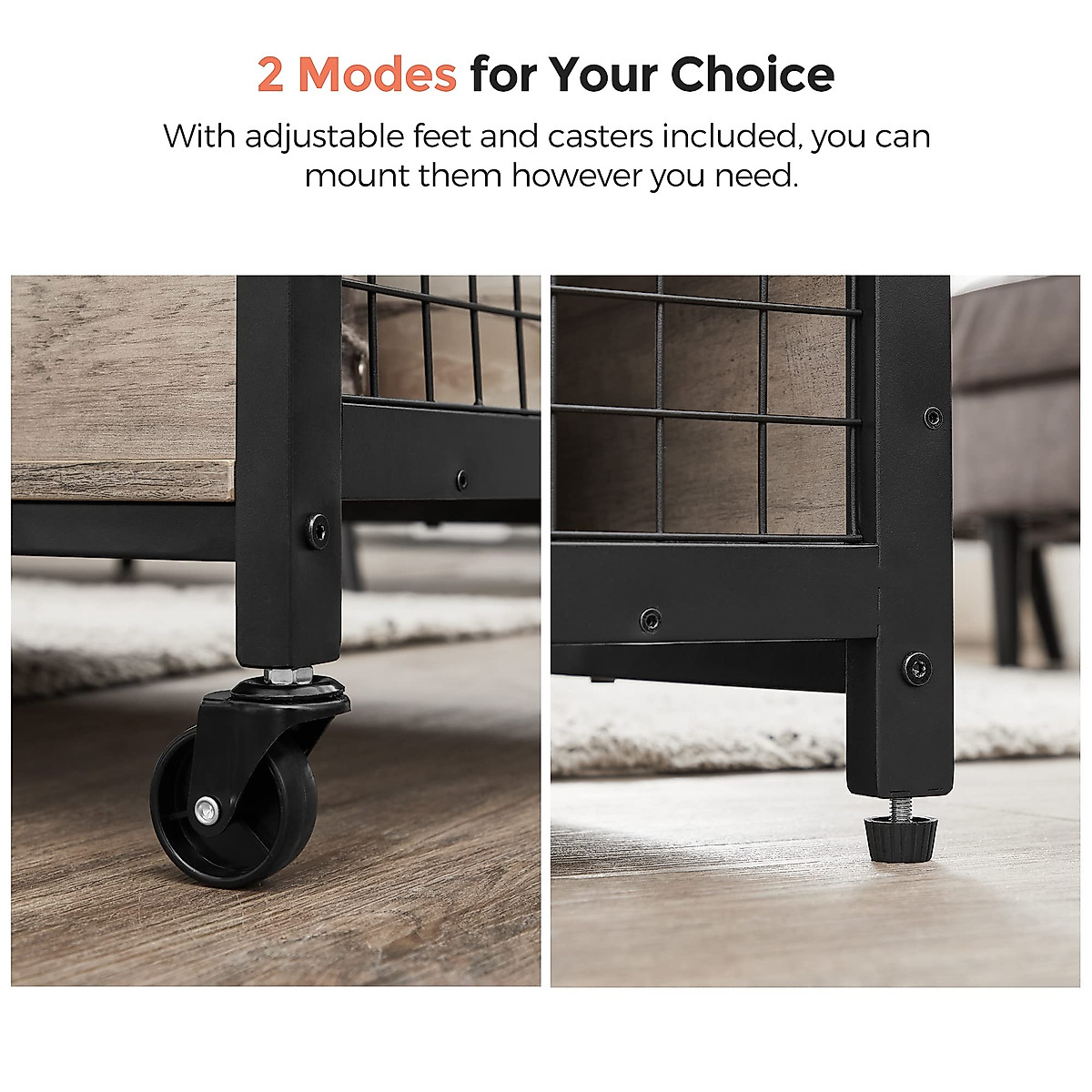 VASAGLE Coffee Table, Living Room Table with Flip Tops, 2 Hidden Compartments and Casters, Storage Cabinet, for Living Room, Bedroom, Industrial, 39.4 x 21.7 x 17.7 Inches, Greige and Black ULCT231B02