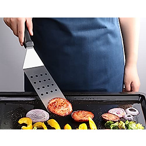 New Star Foodservice 38385 Plastic Handle Flexible Grill Turner/Spatula, Perforated, 14.5-Inch, Black