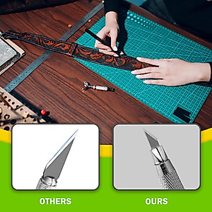 Keadic 30Pcs Exacto Knife with Extra High Carbon Steel Blades, Precision Hobby Knife with Aluminum Body, Utility Knife Kit Craft Knife Set for Scrapbooking Trimming Carving Stencil