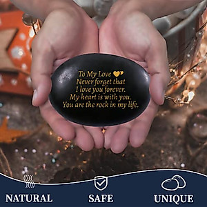 Anniversary Wedding Gifts for Him Her Boyfriend Girlfriend Husband Wife, Unique Engraved Rock Gifts with Romantic Words, Couples Gifts for Wedding Birthday