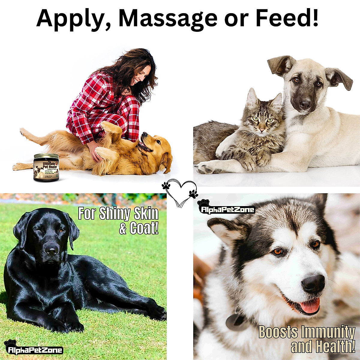 100% Organic Coconut Oil for Dogs & Cats - Virgin Coconut Oil for Dogs Skin and Coat - Dog Lotion for Dry Itchy Skin - Dog Moisturizer for Dry Skin - 16 fl oz - Soothes Itchy Skin Allergies