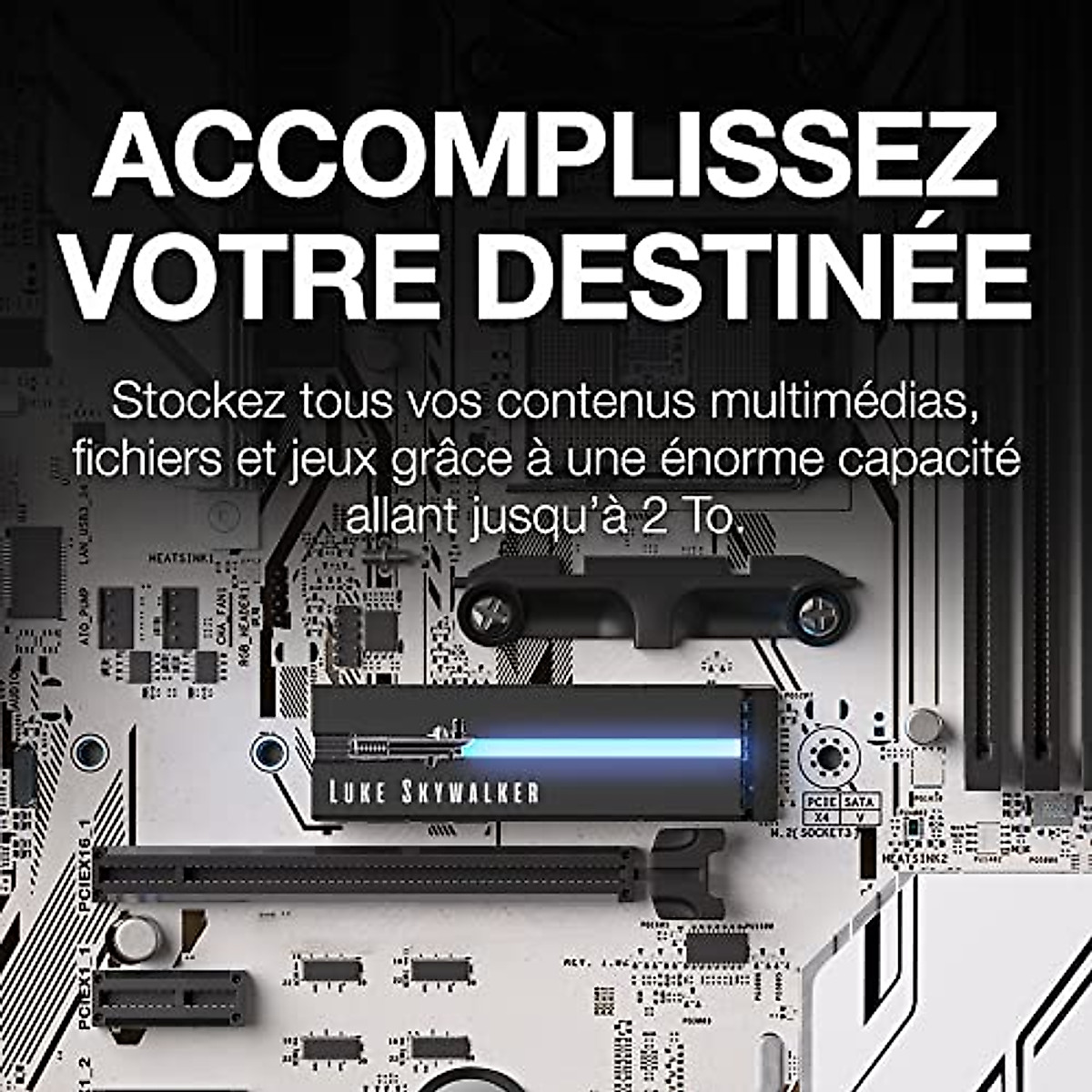 Seagate Lightsaber Collection Special Edition FireCuda SSD 1TB Solid State Drive - M.2 PCIe Gen4 ×4 NVMe 1.4, up to 7300MB/s, Customizable RGB LED Lightsabers (ZP1000GM3A053)