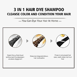 Meidu Instant Dark Brown Hair Color Shampoo for Women & men, Permanent Hair Dye Shampoo for Gray, 100% Grey Coverage, 3 in 1 Herbal Ingredients, 500ml