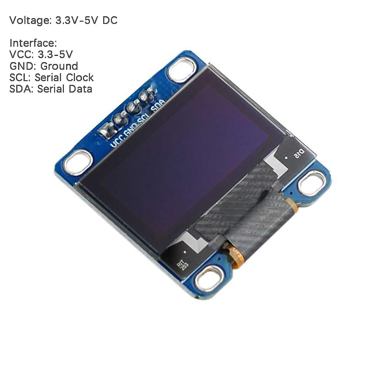 DIYmall 0.96 Inch Blue Yellow OLED Display Module I2C Serial 128x64 SSD1306 IIC Screen Board for Arduino Raspberry Pi 51 Msp420 STIM32 SCR Micro:bit (Pack of 2pcs)