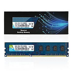 DUOMEIQI PC3 10600 DDR3 1333MHz Ram 8GB(2 X 4GB) PC3-10600U DIMM Memory DDR3-1333 Ram 8GB 1333mhz UDIMM 2RX8 CL9 1.5V 240 Pin Non-ECC Unbuffered for Desktop Computer Memory Module Upgrades