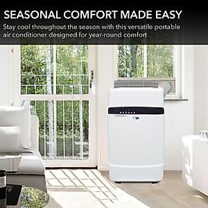 Whynter ARC-12SDH 12,000 BTU (6,884 BTU SACC) Dual Hose Cooling Portable Air Conditioner, Heater, Dehumidifier, and Fan with Activated Carbon Filter plus Storage bag, up to 400 sq ft in White